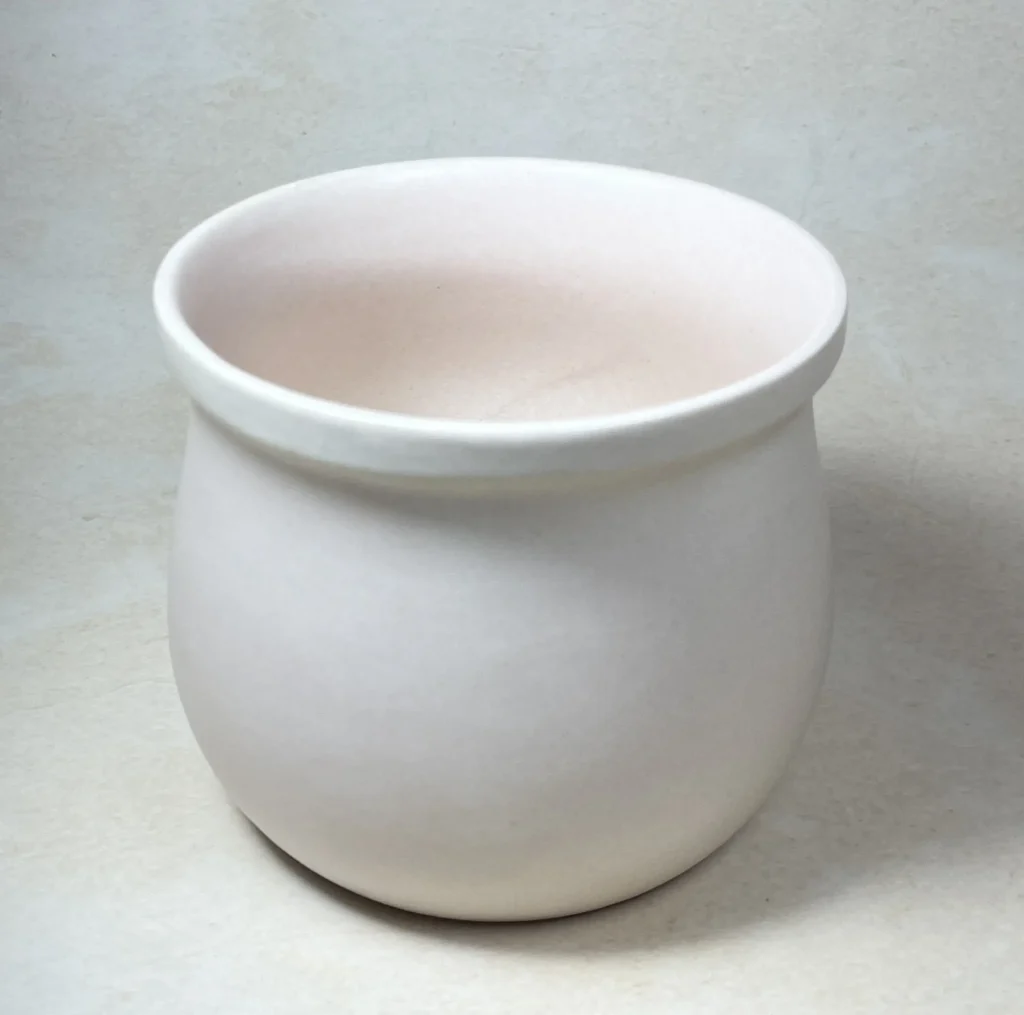Ceramic Matki Pot in Cream | Handmade Decorative Indoor Planter